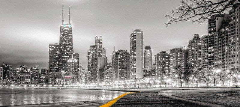 Chicago Blanco Y Negro Con Color
